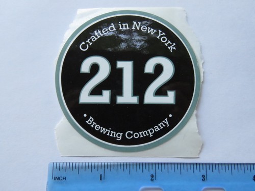 Beer Sticker ~ 212 Brewing Co ~ New York City, N.Y. Add'l Stickers S&H ...