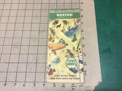 Original CITIES SERVICE Map: BOSTON - | eBay