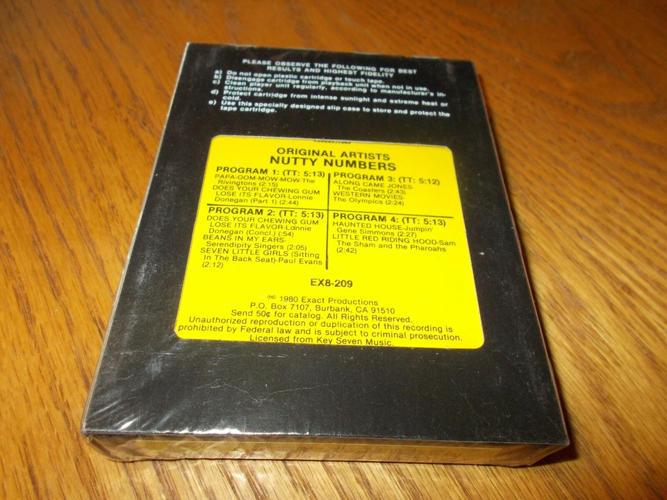 NUTTY NUMBERS - ORIGINAL ARTISTS 8-TRACK TAPE BRAND NEW SEALED | eBay