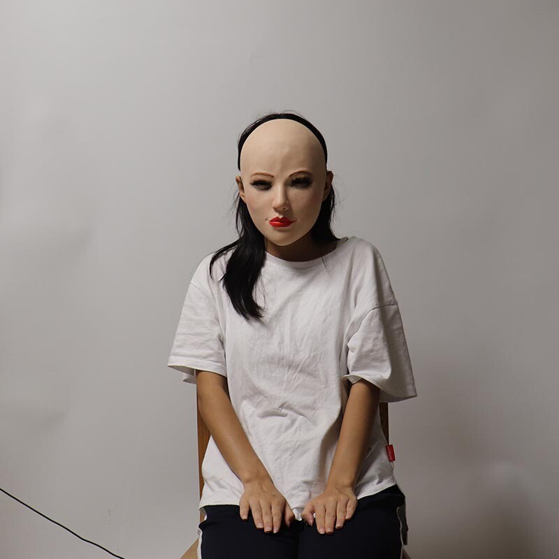 Latex Female Woman Headgear Full Faceshell Halloween Party Game Helmet ...