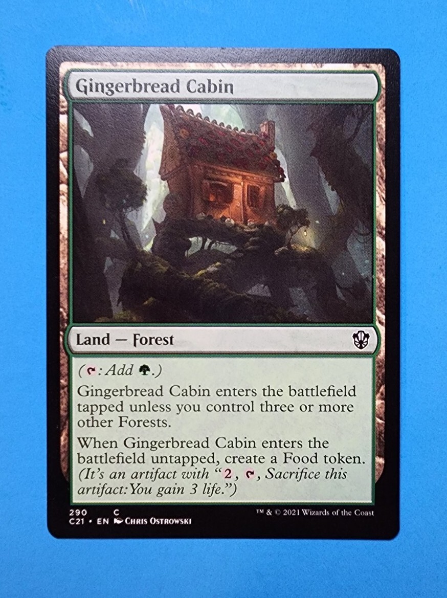 1x Gingerbread Cabin Commander 2021 Mtg Magic Card Land Forest Mana 290 ...