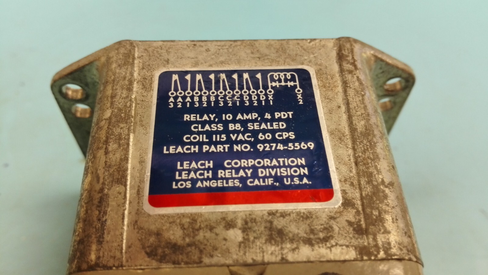9274-5569 LEACH RELAY MIL. SPEC. 4PDT *** USA SELLER *** ALL METAL CASE ...