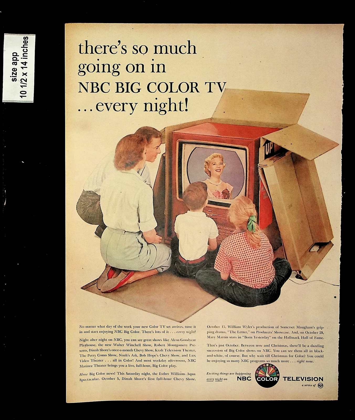 1956 NBC Color Television Kids Vintage Print Ad 9616 | eBay
