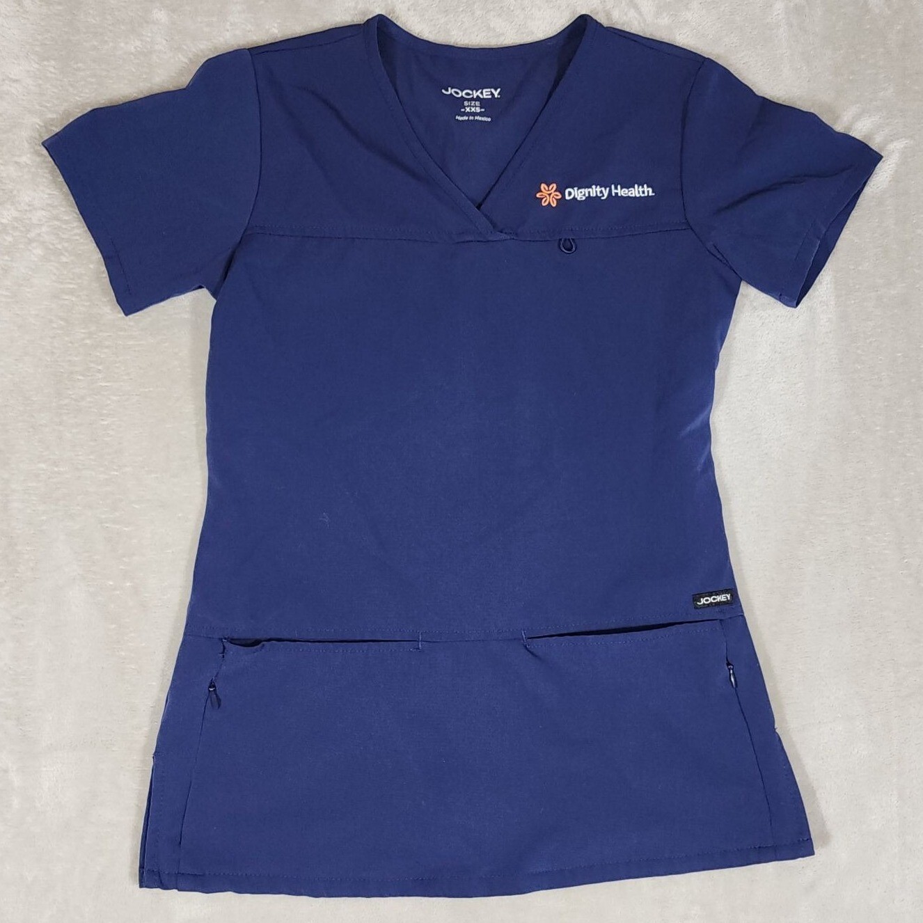 Jockey Scrub Top Dignity Health Womens 2XS Blue Medical Doctor Nurse ...