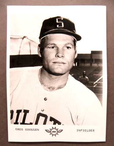 rare size 1969 GREG GOOSSEN SEATTLE PILOTS orig. 5x7 baseball Press ...