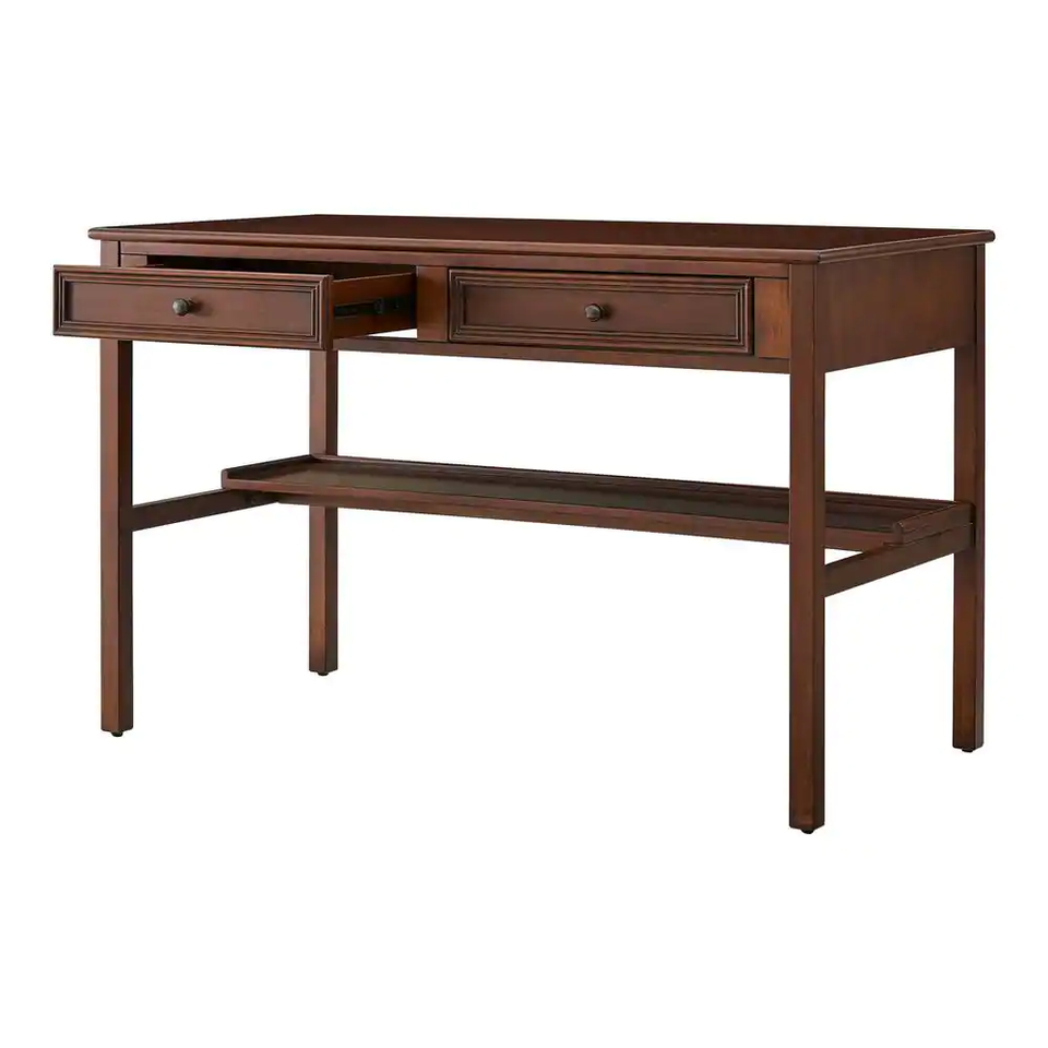 Large Writing Desk with 2 Drawers and Lower Shelf Bradstone Walnut ...