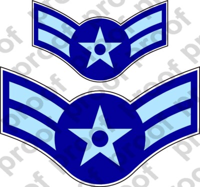 STICKER RANK USAF E3 AIRMAN FIRST CLASS | eBay