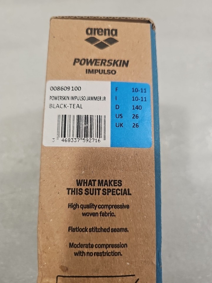 ARENA Boys SIZE 26 Powerskin Impulso Swim Racing Jammer Competition ...