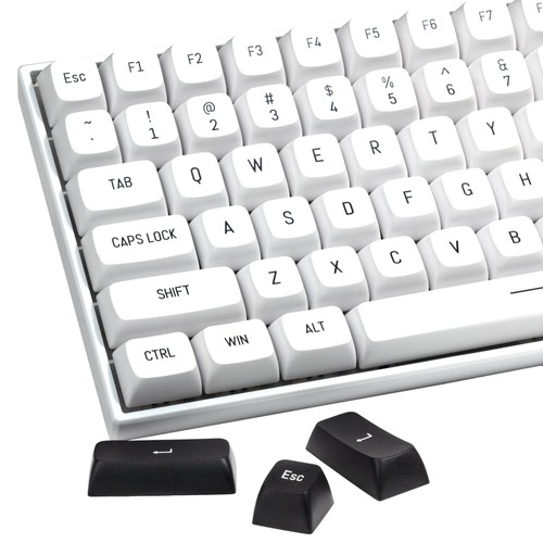 White Keycaps,Double Shot PBT Keyboard Key caps 137Keys MDA Profile ...