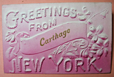 1909 Greetings from Carthage, N.Y. postcard | eBay