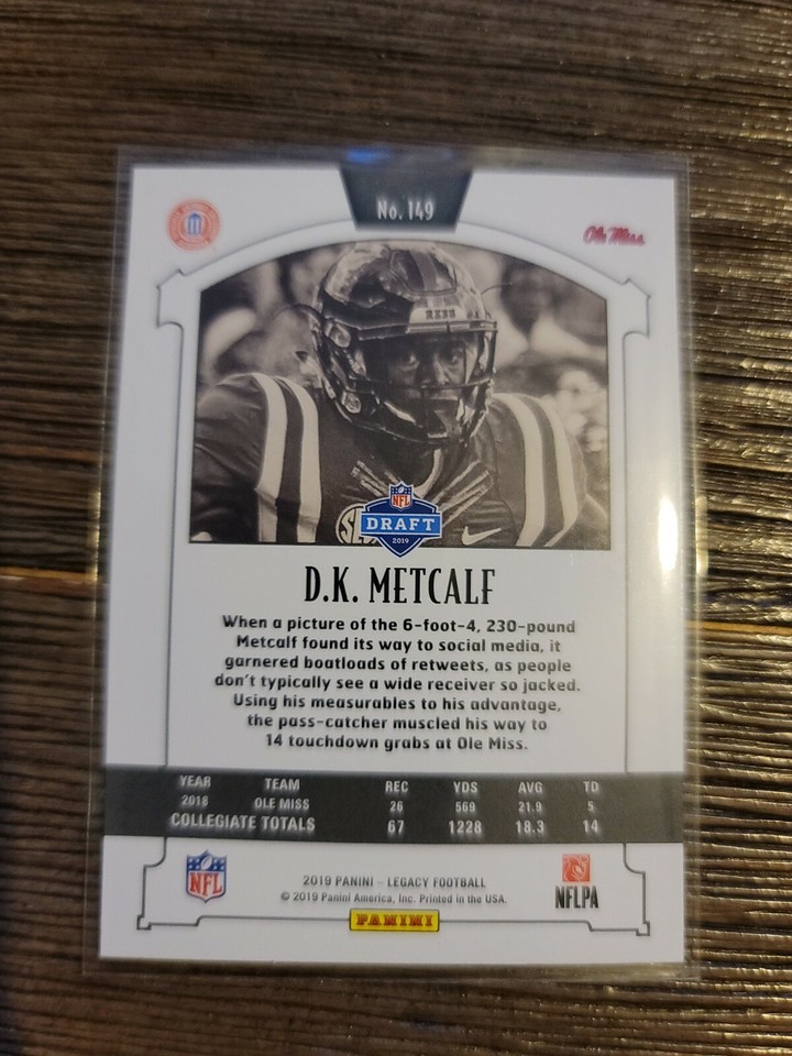 DK METCALF 2019 PANINI LEGACY RETRO ROOKIE CARD JERSEY #14 SEAHAWKS RC ...