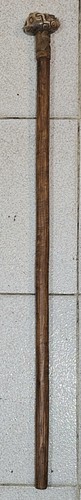 RARE PERUVIAN MACE WAR CLUB WOODEN SHAFT STONE ZOOMORPH MACE WEAPON 31½ ...