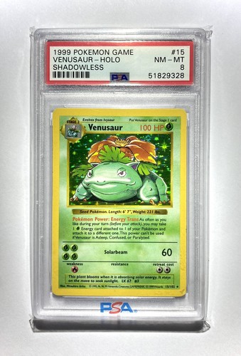 1999 Base Set SHADOWLESS Venusaur Holo Rare PSA 8 Pokemon TCG #15 | eBay