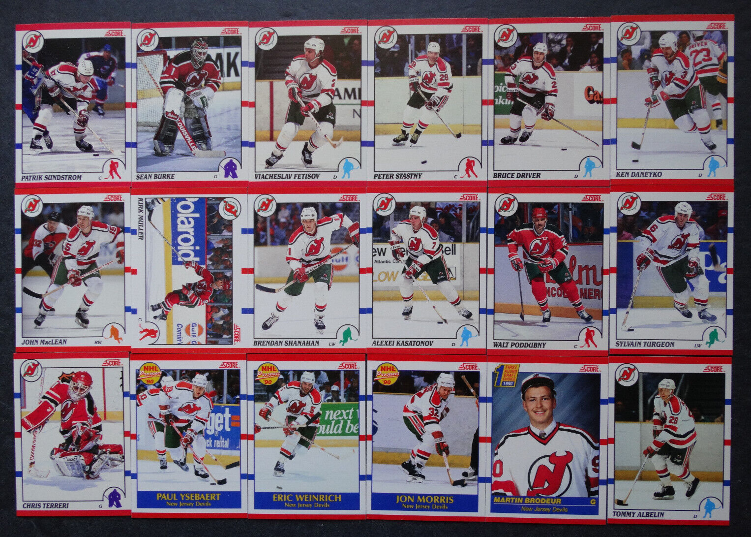 1990-91 Score Canadian New Jersey Devils Team Set of 18 Hockey Cards | eBay