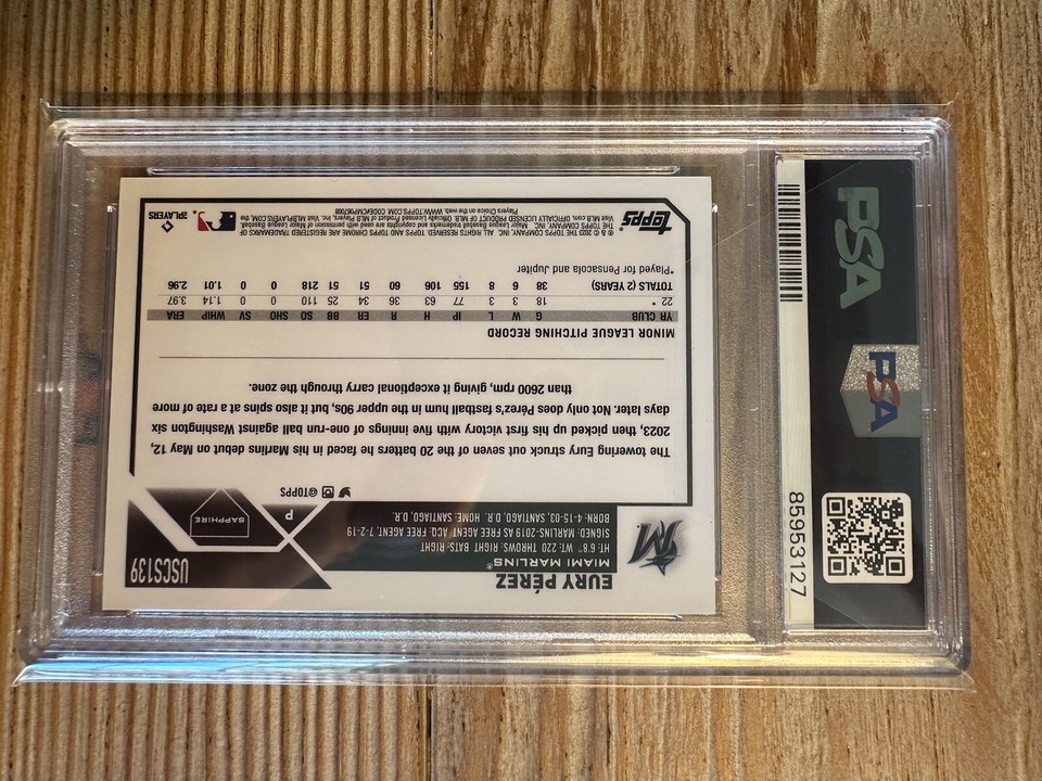 2023 Topps Chrome Update Sapphire Eury Perez Gold RC /50 PSA 10 GEM ...