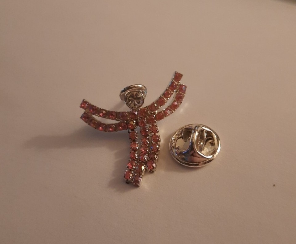 Pink Rhinestone Angel Push Back Pin | eBay