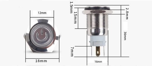16mm 120V LED ON OFF Stainless Steel Push Button Power Switch NO/NC | eBay