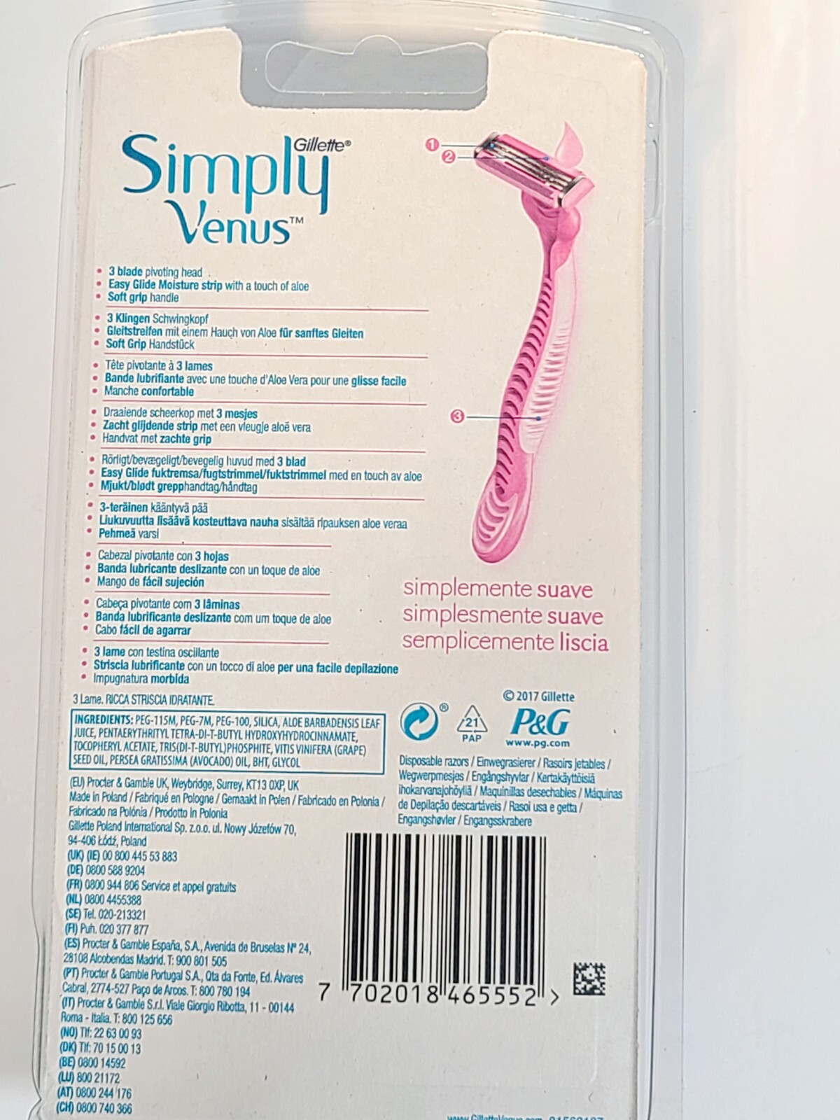 4 pcs Gillette Simply Venus Disposable Women's Razors Travel Legs Body ...