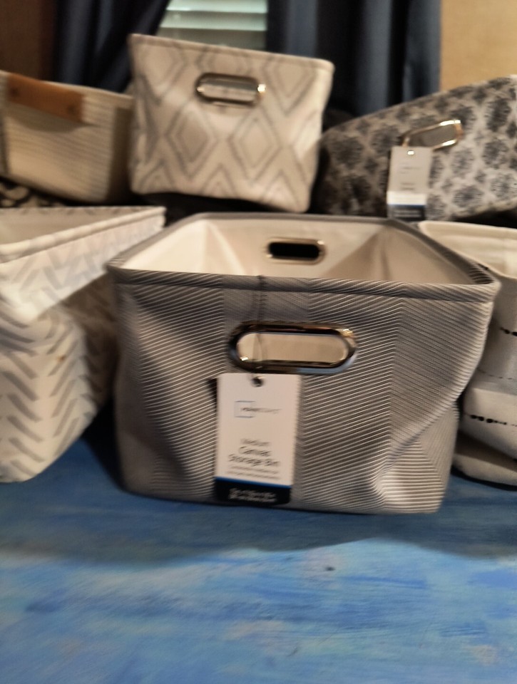 Mainstays Natural Canvas Storage Basket with Handles Multifunctional ...