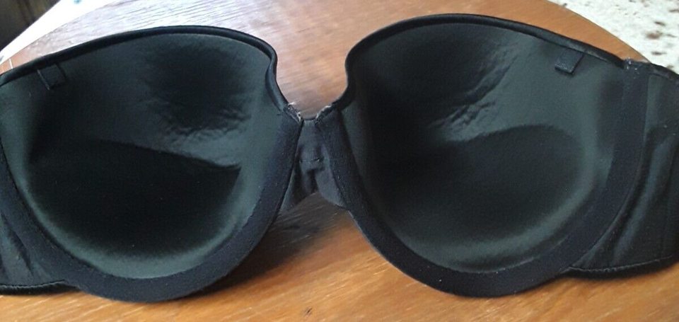 MAIDENFORM BLACK W/LIFT PADDED UNDERWIRE STRAPLESS BRA SZ 38 B EXCEL ...