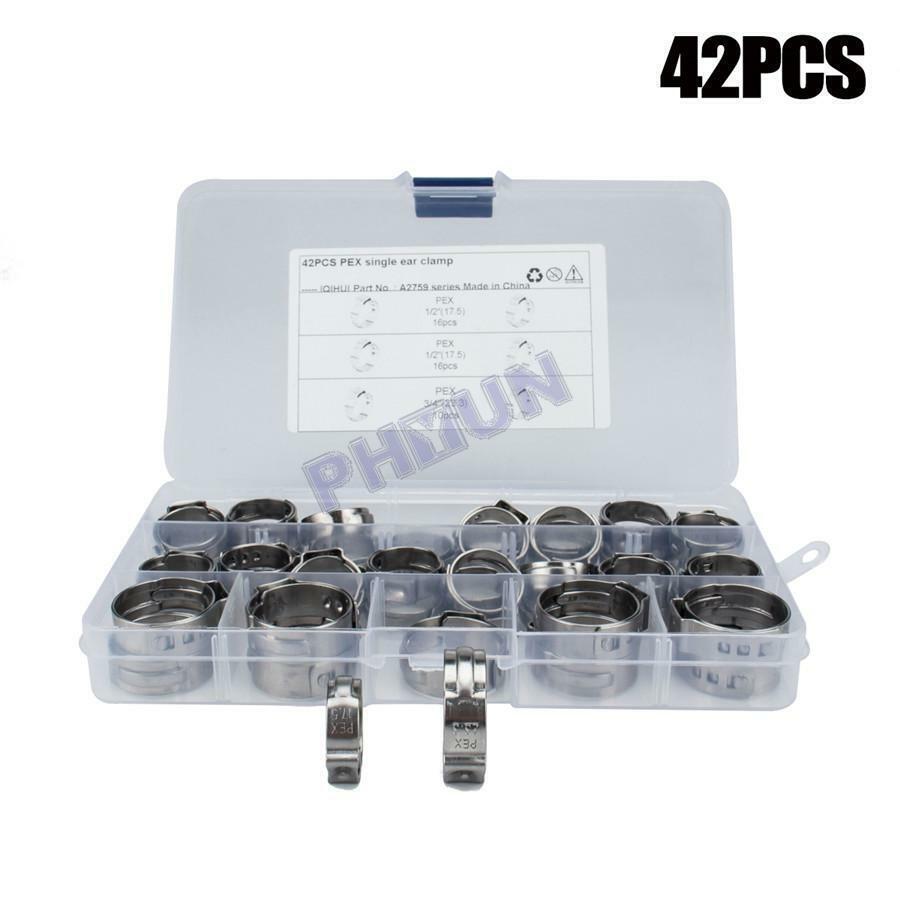 42PCS Stainless Steel Car O-Clips Pipe Fuel Air Pipe Clamp Hydraulic ...