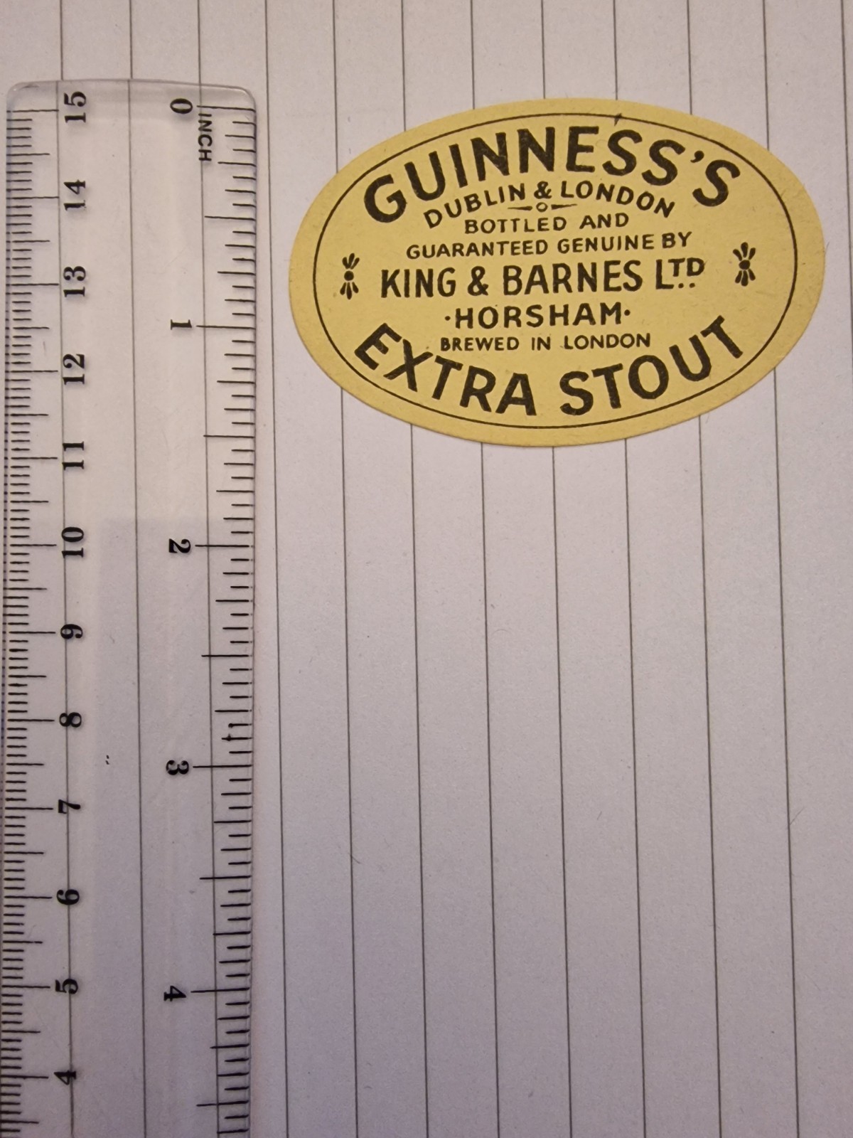 BEER LABELS - GUINNESS'S EXTRA STOUT - KING &BARNES LTD - HORSHAM | eBay UK
