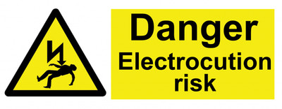 Warning Electrocution Risk Electrical Safety Warning Sign Sticker 165mm ...