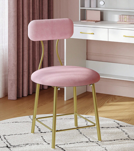 Dressing Table Chair With Gold Legs, Vanity Stool Chair With Soft ...