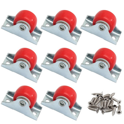 8 Pcs 1 Inch Small Caster Wheels Low Profile Mini Fixed Casters for ...