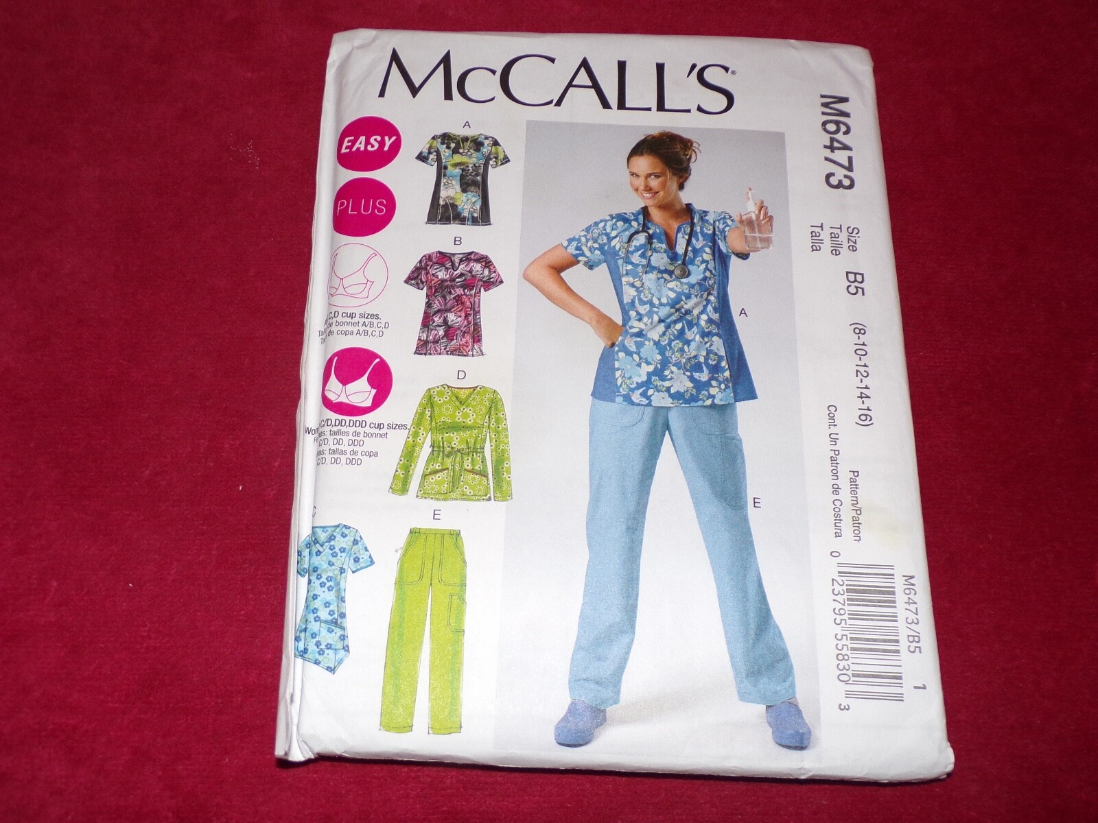 🌹 McCALL'S #M6473 - LADIES EASY MEDICAL ASST. - NURSE SCRUBS PATTERN 8 ...