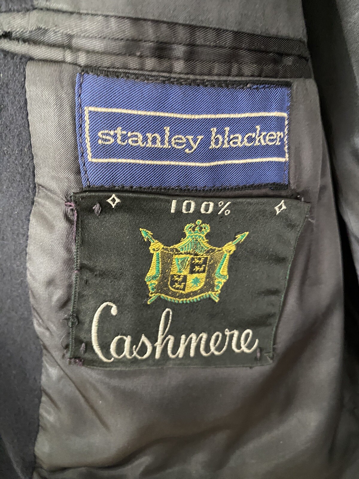 Stanley Blacker Vintage Men's 100% Cashmere Navy Blue… - Gem