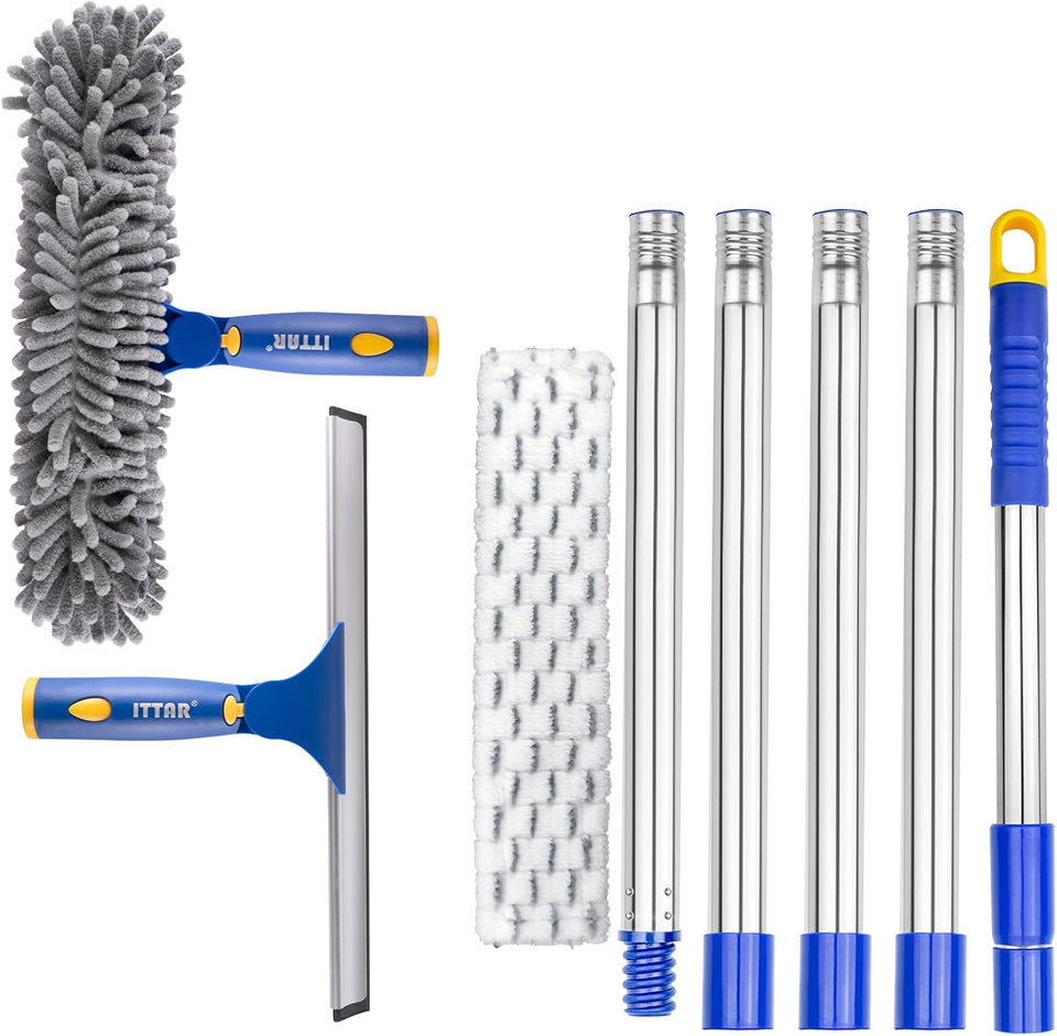 Professional Window Cleaning Squeegee Kit, 7.15 Ft High Reach Cleaner ...