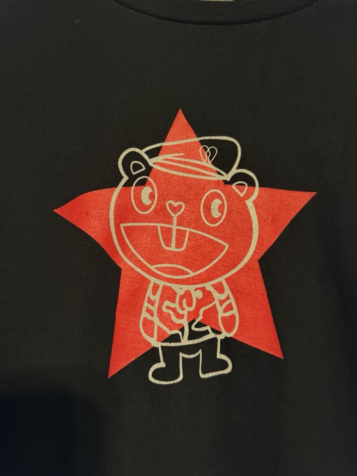 Vintage Happy Tree Friends Flippy Tshirt Voo+Doo Flippy Black Medium ...