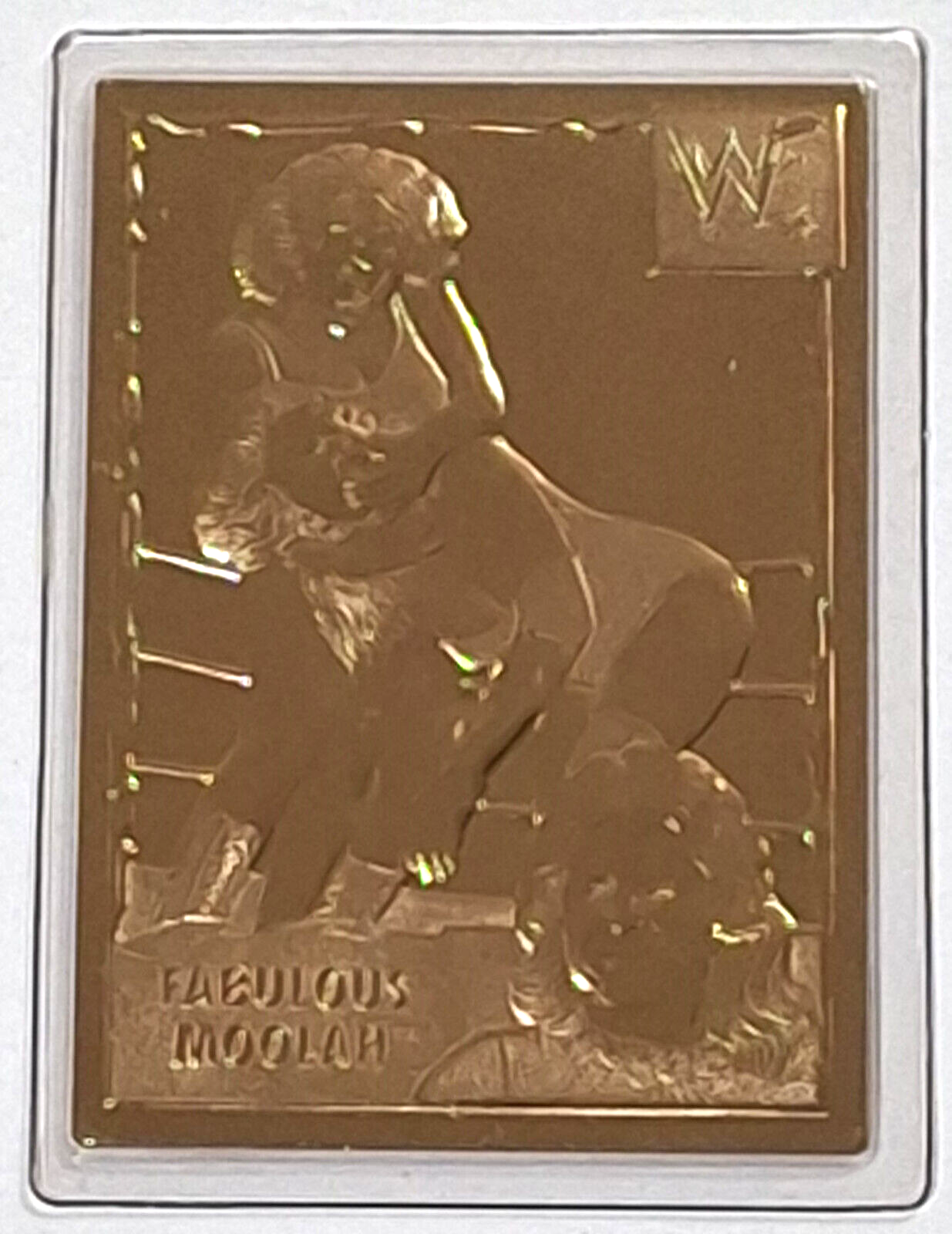 2000 WWF DANBURY MINT FABULOUS MOOLAH 22kt GOLD WRESTLING CARD #16 WWE ...