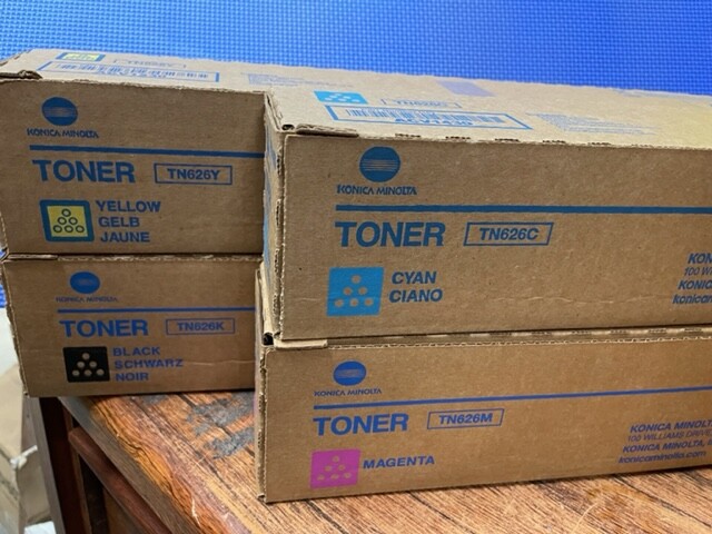 Konica TN626K TN626Y TN626M TN626C Toner Set for bizhub C450i C550i ...