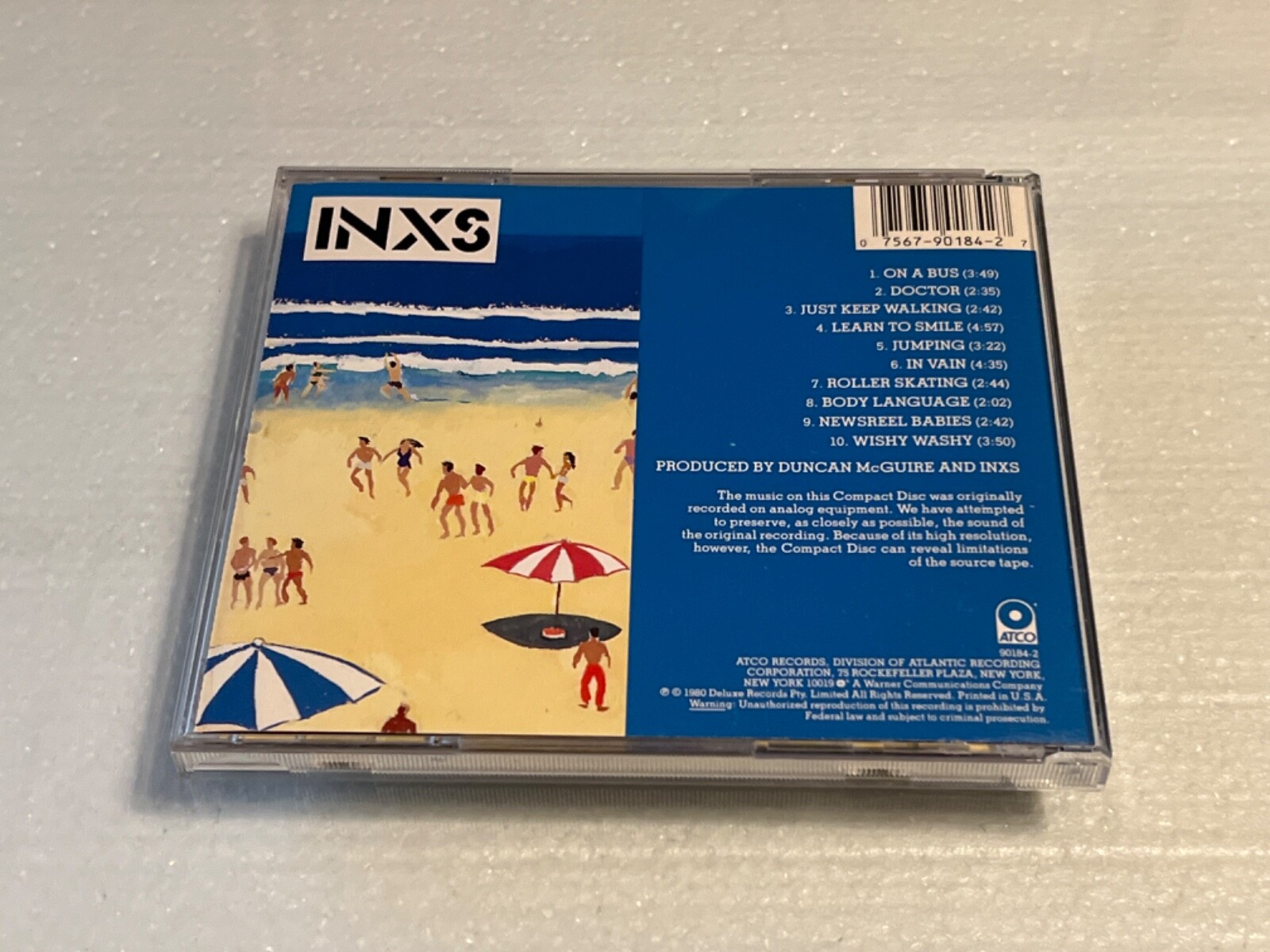 INXS 1980 SELF TITLED DEBUT CD RARE OOP USA PRESSING ATCO CD 7 90184-2 ...
