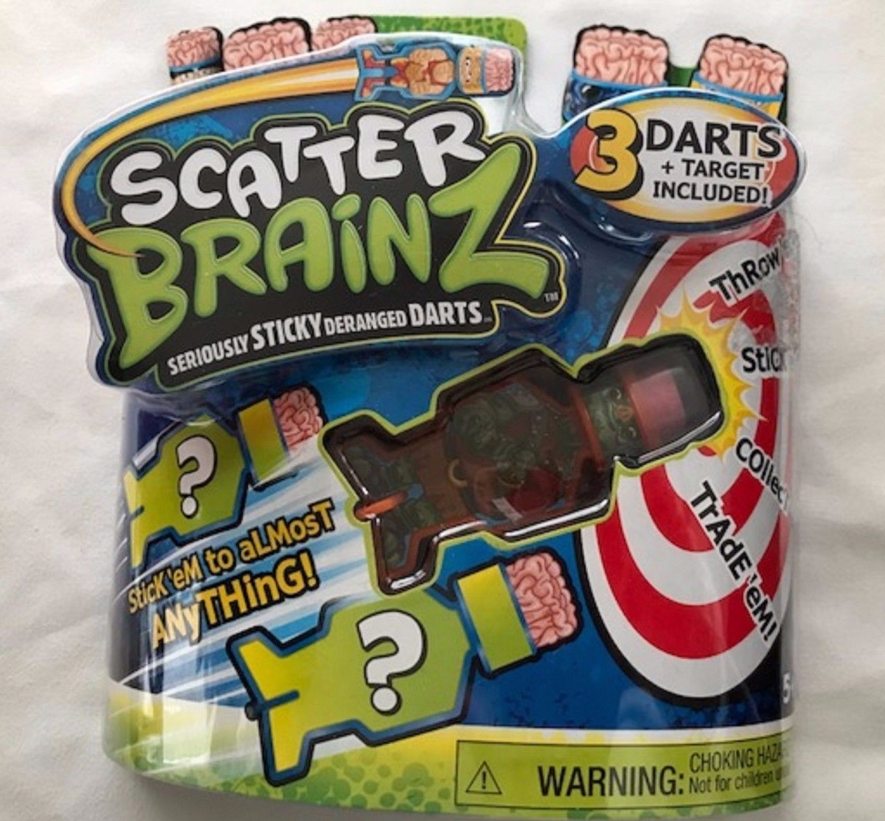 Scatter Brainz Seriously Sticky Deranged Darts - 3 Darts + Target ...