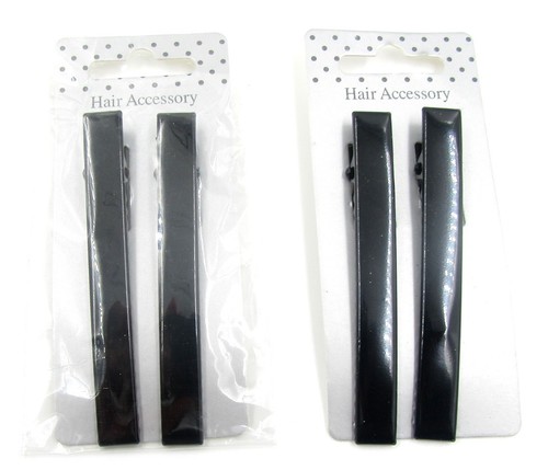 4 HAIR CLIPS SLIDE 2 packs makes 4 GRIPS BLACK clips hair ACCESSORIES ...
