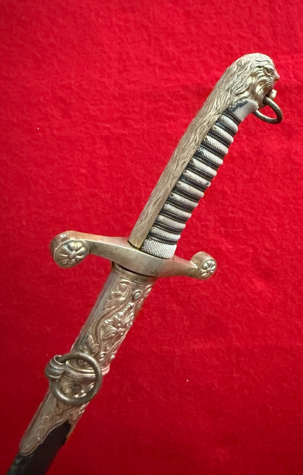 RARE Antique French Napoleonic 18 Century Lion Head Officer's Sword w ...