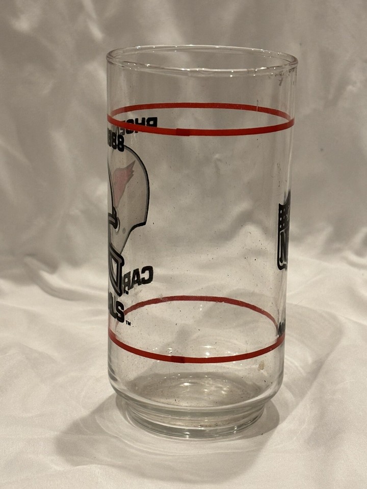 1988 Phoenix Cardinals NFL Drinking Glass Mobil Promo Arizona Cardinals ...
