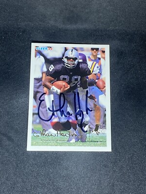 Ethan Horton 1994 Fleer #466 Los Angeles Raiders Auto Autographed ...