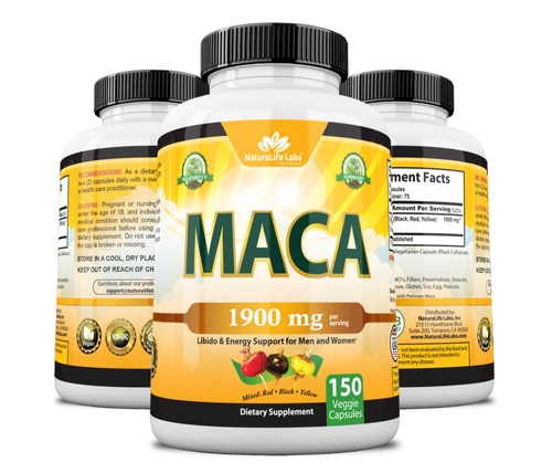 Organic Maca 1900 MG per serving 150 vegan capsules Peruvian Maca Root ...