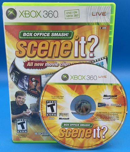 MICROSOFT XBOX 360 Scene It Box Office Smash 2008 TESTED No Manual Free ...