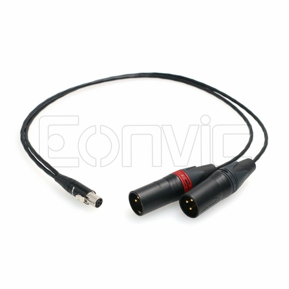 Sennheiser Zaxcom QRX Receiver TA5F Line Audio Cable to Dual XLR 3 Pin ...