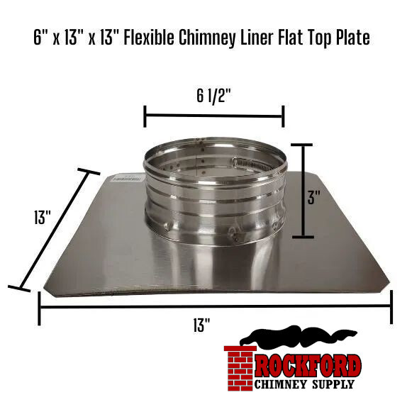 Flat Top Plate for 6 in. Flexible Chimney Liner - Stainless Steel | eBay