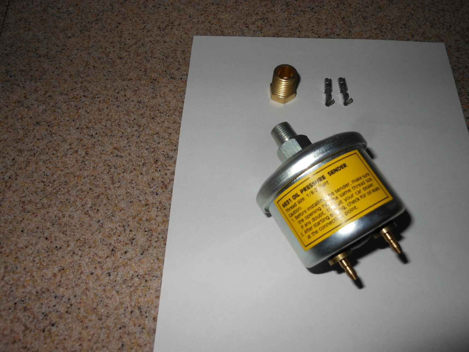 EQUUS 6831 ELECTRAL OIL PRESSURE SENDER-- WITH ADAPTER AND WIRE ...