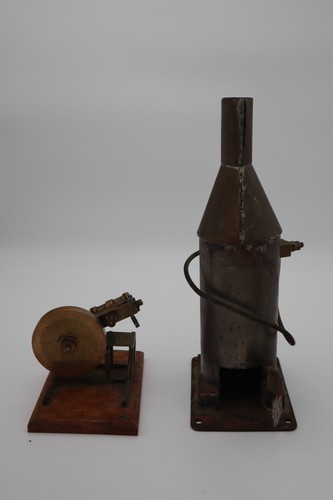 Vintage Handmade Steam Engine & Boiler, Miniature Metal Art, Steampunk ...