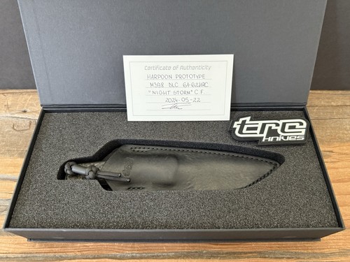 TRC Knives Harpoon Prototype Custom, 4" M398 DLC Blade, Night Storm CF ...