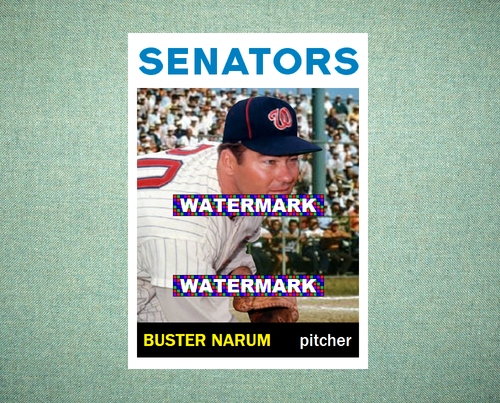 Buster Narum Washington Senators 1964 Style Custom Baseball Art Card | eBay