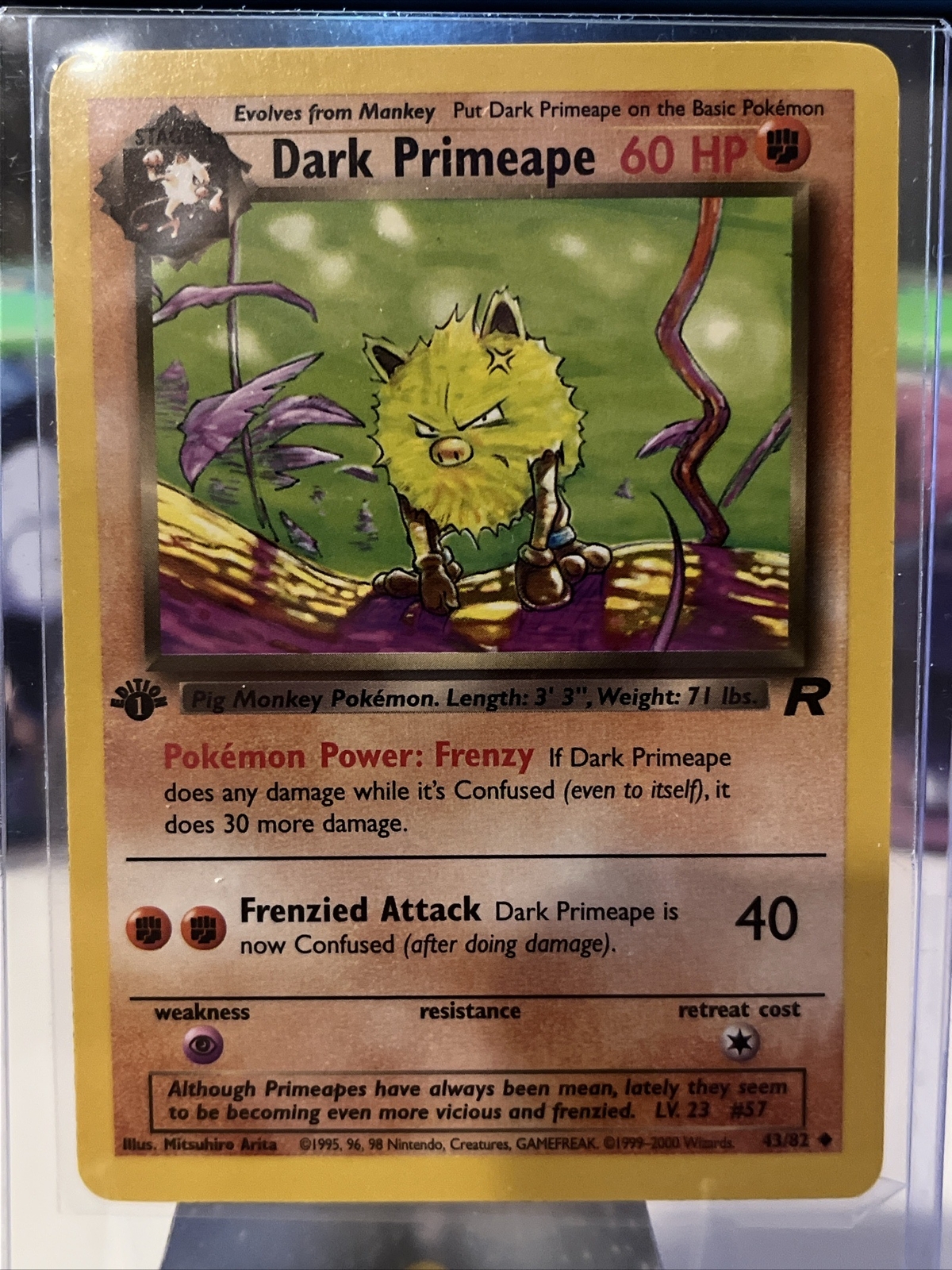 Pokémon TCG Dark Primeape Team Rocket 43/82 Regular 1st Edition ...